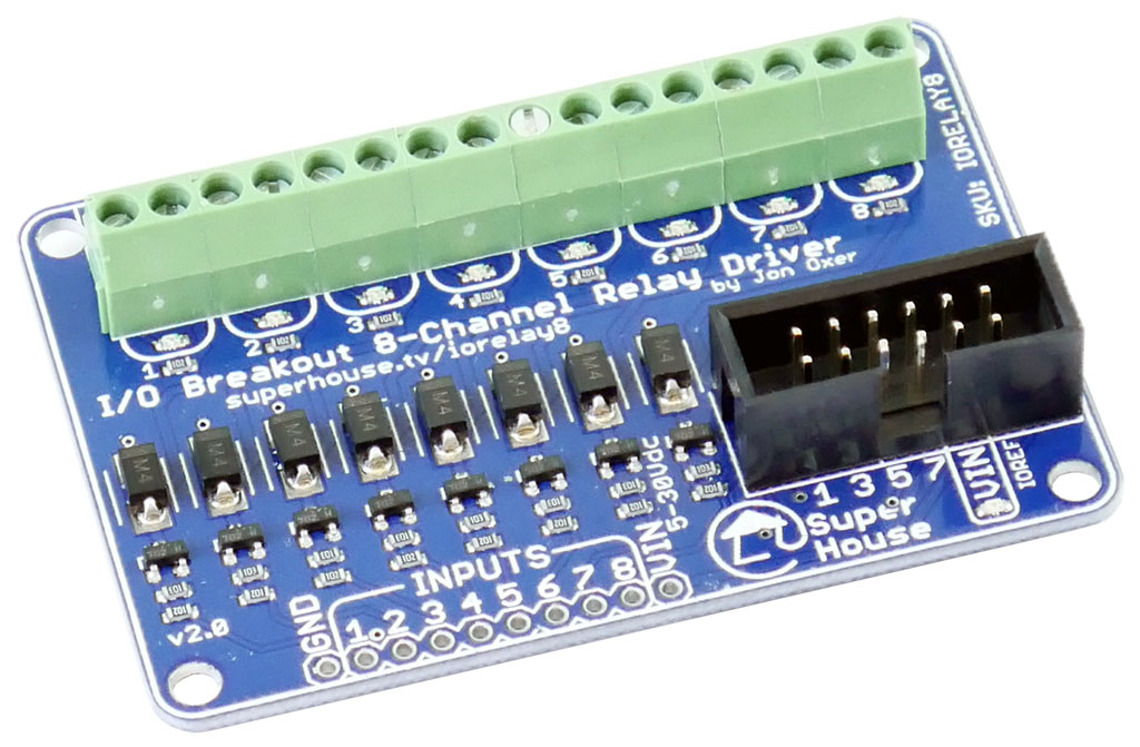 I/O Breakout 8 Channel Relay Driver – SuperHouse Automation