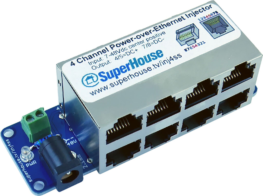 4-Channel Power-over-Ethernet Midspan Injector (Single Sided ...